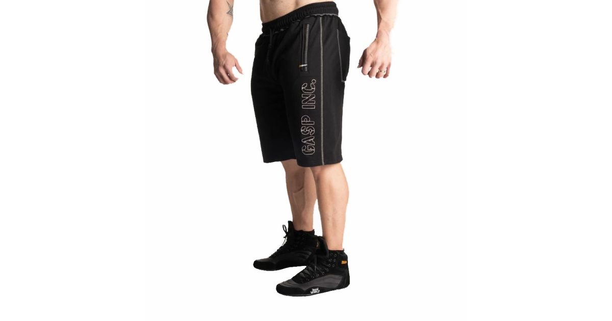 GASP INC - DIVISION SWEATSHORTS - FÉRFI EDZŐNADRÁG - FEKETE - gymstore ...